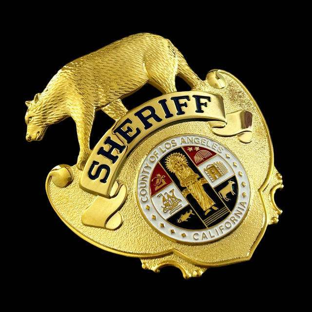 LASD Los Angeles County Sheriff Cap Hat Badge Colored – Coin Souvenir