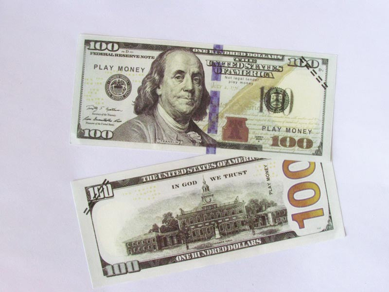 100 Pcs $100 Dollar Paper Play Money Movie Props Banknotes – Coin Souvenir