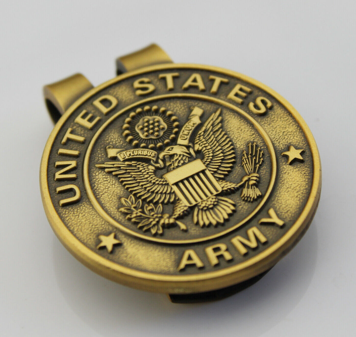 US Army Badge Solid Copper Pocket Money Clip 1.5" – Coin Souvenir