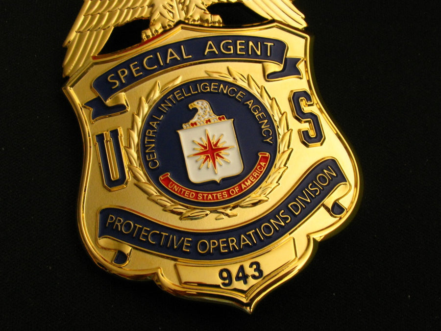 CIA Protective Operations Division Special Agent Badge Solid Copper Re ...