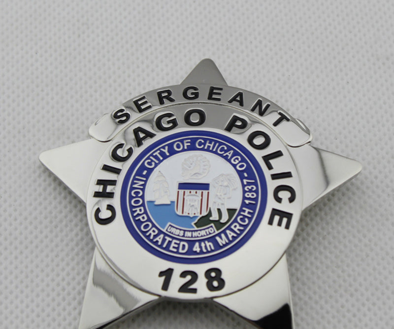Chicago Sergeant Police Badge Solid Copper Replica Movie Props With Nu ...