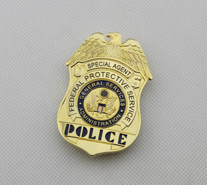 US FPS Special Agent Police Badge Solid Copper Replica Movie Props ...