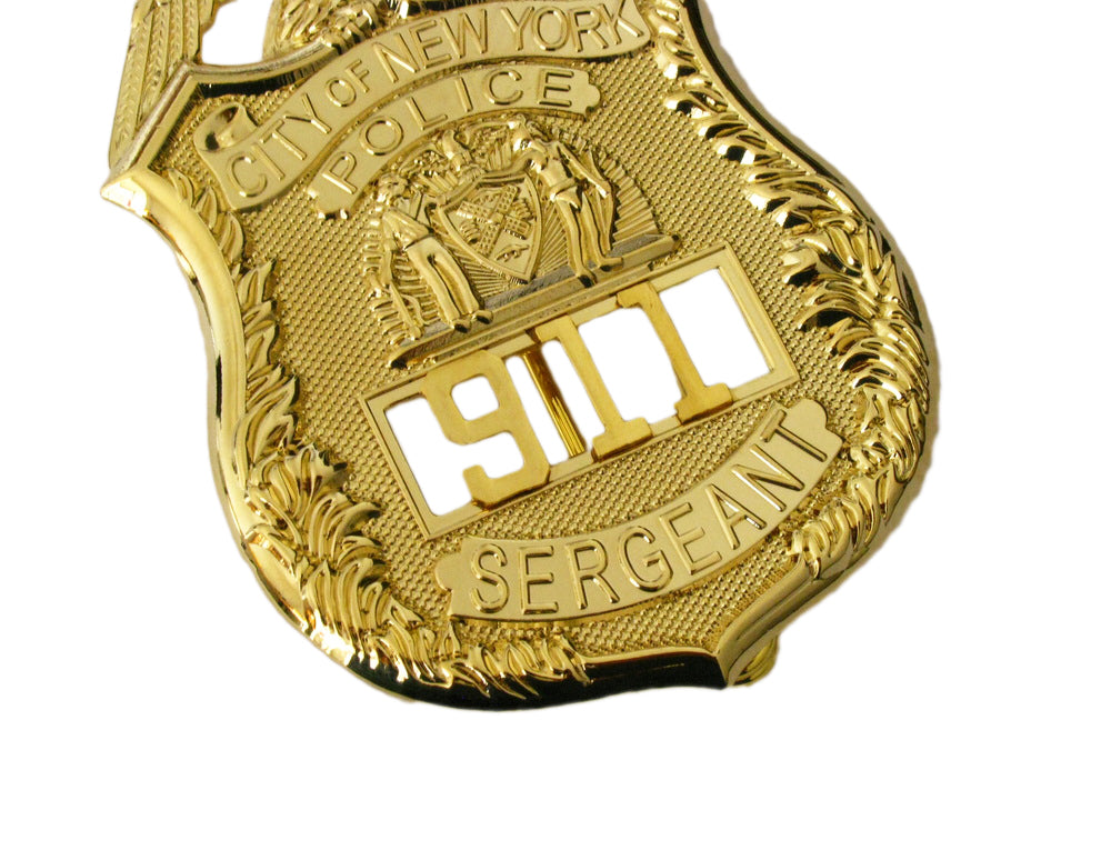 NYPD New York Police Sergeant Badge Replica Movie Props With No.911 ...