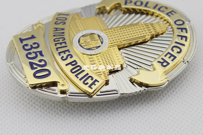 LAPD Los Angeles Police Officer Badge Solid Copper Replica Movie Props ...
