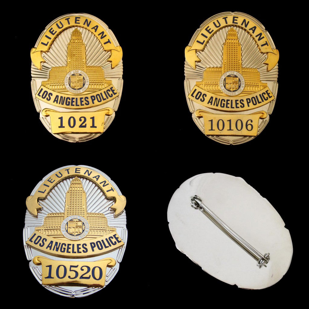 LAPD Los Angeles Lieutenant Police Badge Replica Movie Props No. 1021 ...