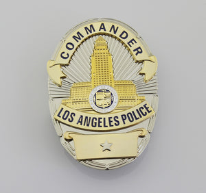 LAPD Los Angeles Police Commander Badge Solid Copper Replica Movie Pro ...