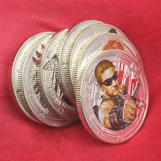 A Set of 7 Pcs The Avengers Superhero Comics Colored Silver Coins ...