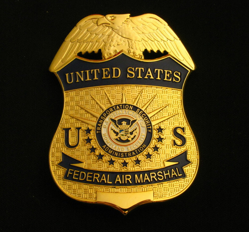 US DHS TSA FAM Federal Air Marshal Badge Solid Copper Replica Movie Pr ...