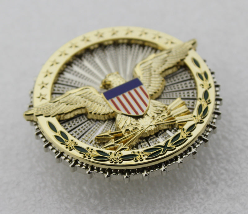 US DOD Department of Defense Eagle Solid Copper Badge Replica Movie Pr ...