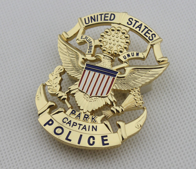 USPP United States Park Captain Police Badge Solid Copper Replica Movi ...